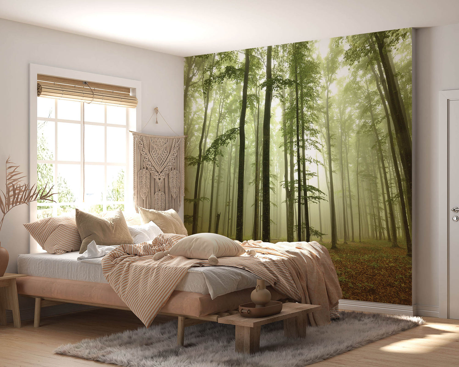 Bos in de mist - LW00264 - Behang.nl