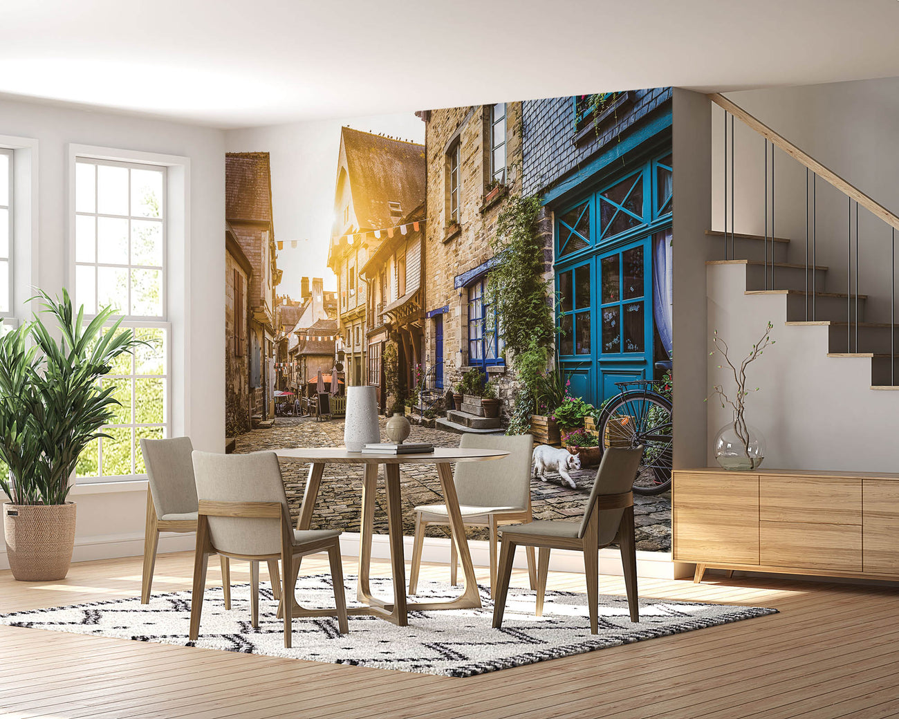 Rustiek steegje - LW00365 - Behang.nl