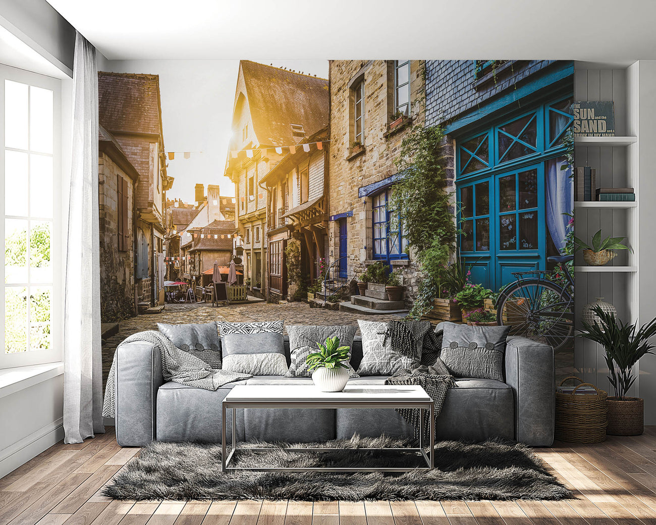 Rustiek steegje - LW00365 - Behang.nl