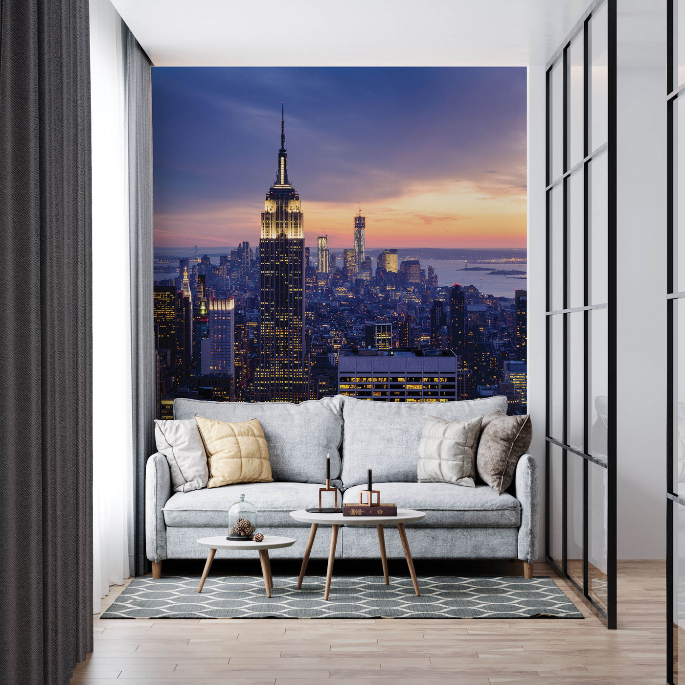 Zonsondergang new York - LW00305 - Behang.nl